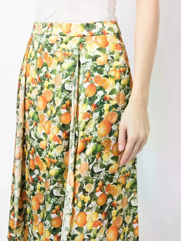 Stella McCartney Fruit-print Midi Silk Skirt