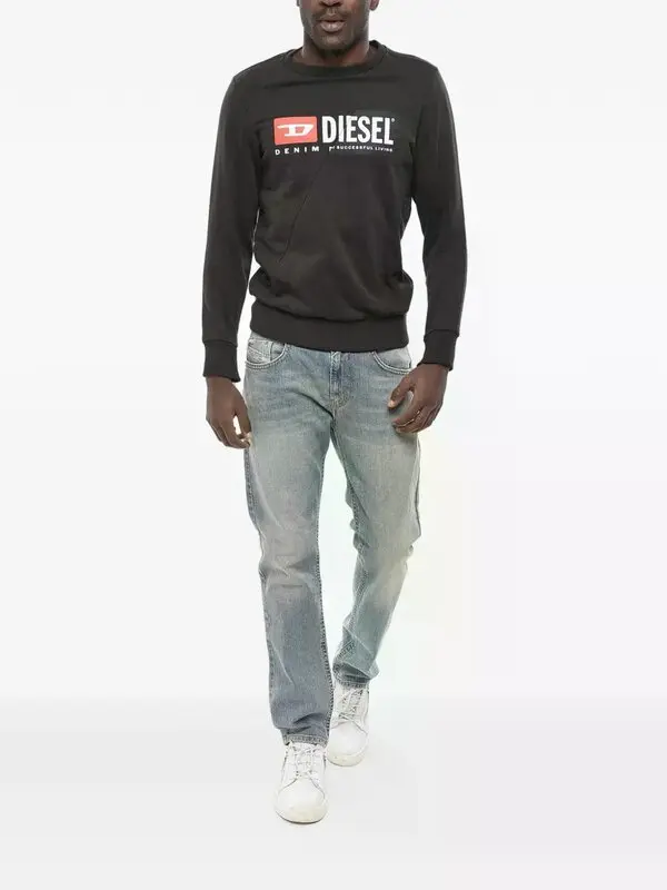 DIESEL® S-girk-cuty Logo-print Panelled Sweatshirt