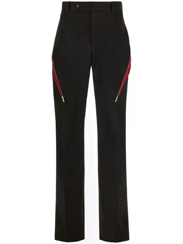FERRAGAMO Zip-detail Tailored Trousers - Black