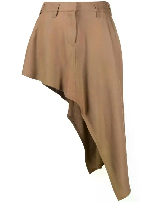 Stella McCartney Asymmetric Draped Skirt - Brown