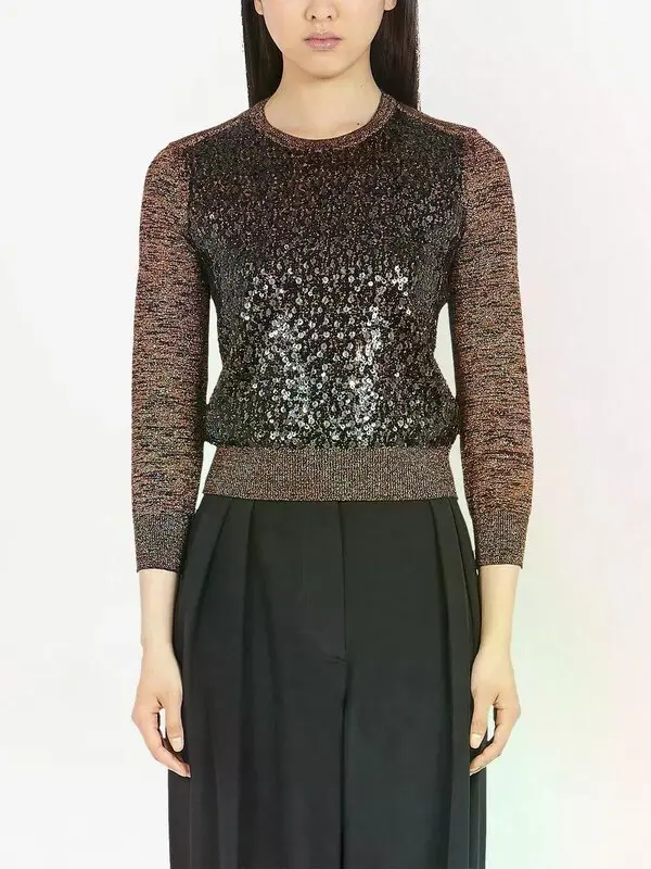 FERRAGAMO Sequin-embellished Crew Neck Jumper