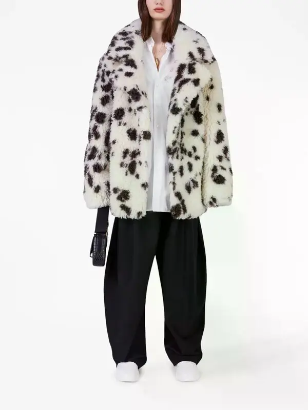 Stella McCartney Animal-print Faux-fur Coat - White