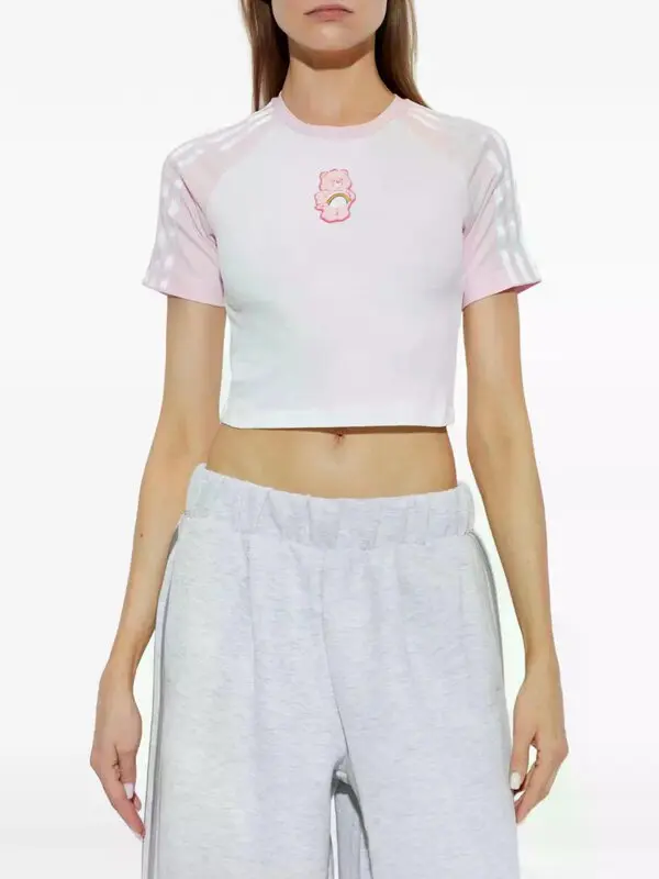 Adidas Cropped T-shirt With Care Bears Patch And Signature 3-stripes