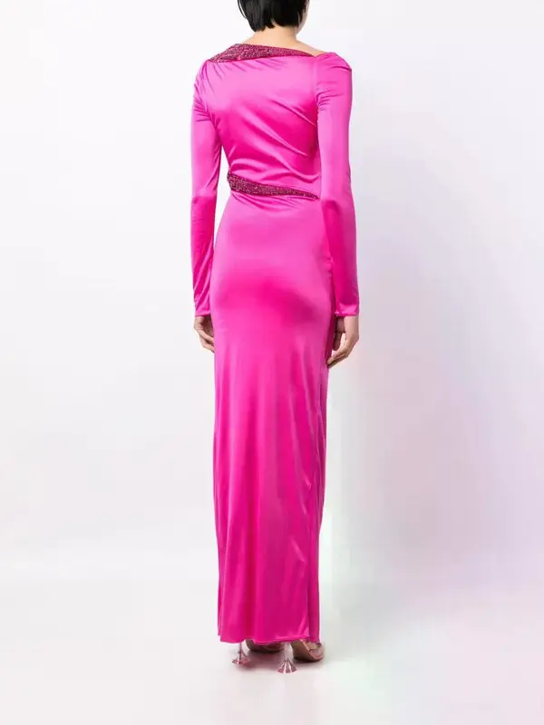 Versace Greca Crystal-embellishment Jersey Gown