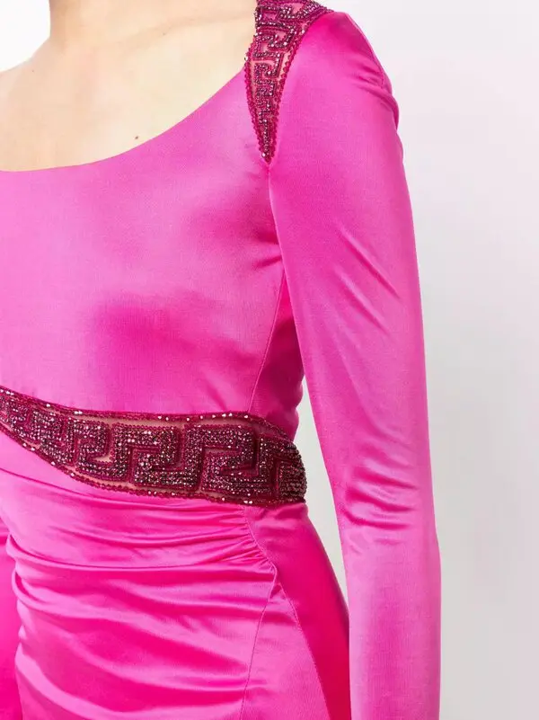 Versace Greca Crystal-embellishment Jersey Gown