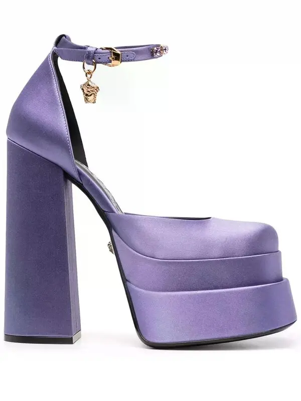 Versace Medusa Aevitas Platform Pumps - Purple