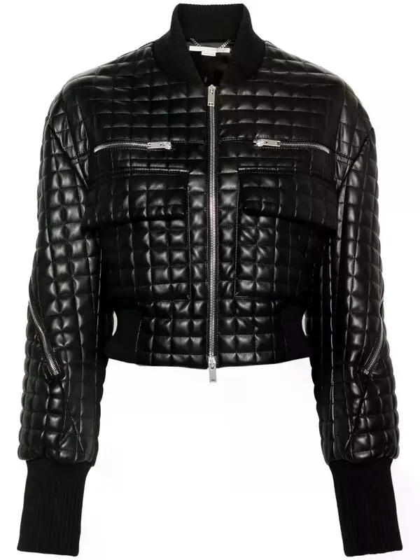 Stella McCartney Zip-up Quilted Leather Jacket - Black