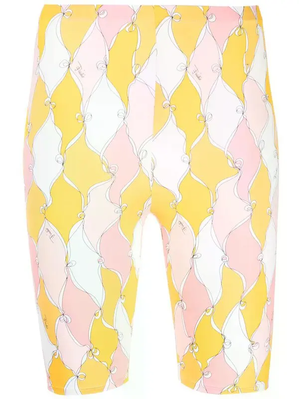 Emilio Pucci Losanghe Baby-print Cycling Shorts - Yellow