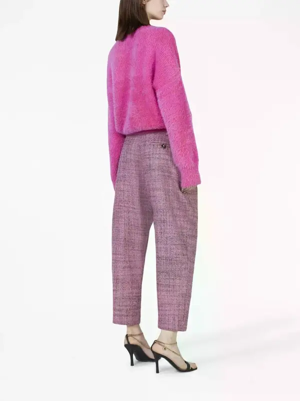 Stella McCartney Pleated Cropped Wool Trousers