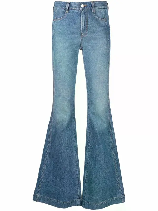 Stella McCartney Salt & Pepper Logo '70s Flare-cut Jeans - Blue