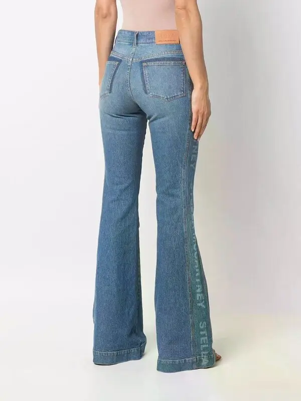 Stella McCartney Salt & Pepper Logo '70s Flare-cut Jeans