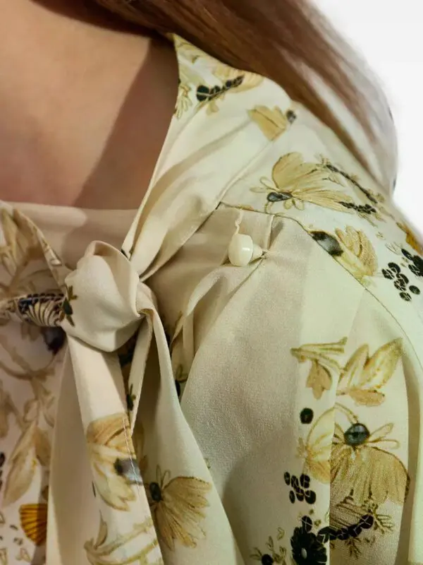 Isabel Marant Étoile Floral-print Tie-neck Top - Neutrals