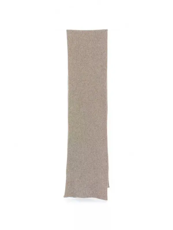 Brioni Ribbed-knit Scarf - Neutrals
