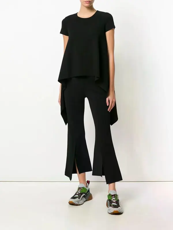 Stella McCartney Compact Knit Handkerchief T-shirt - Black
