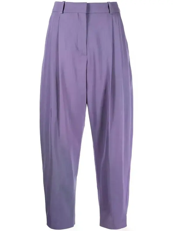 Stella McCartney Stretch-wool Cropped Trousers - Purple