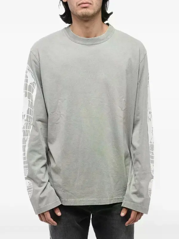 DIESEL® Logo-print Long-sleeve T-shirt - Grey