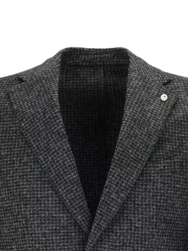 BRANDO Houndstooth-pattern Single-breasted Blazer