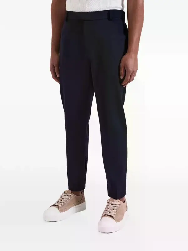 MAUVAIS Belt-loops Tapered Trousers - Blue
