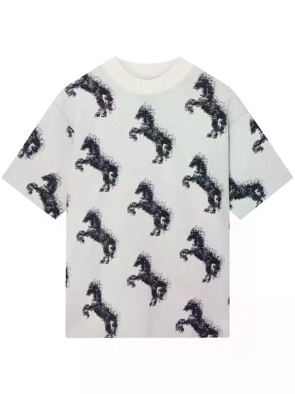 Stella McCartney Pixel Horse Wool Jumper - White