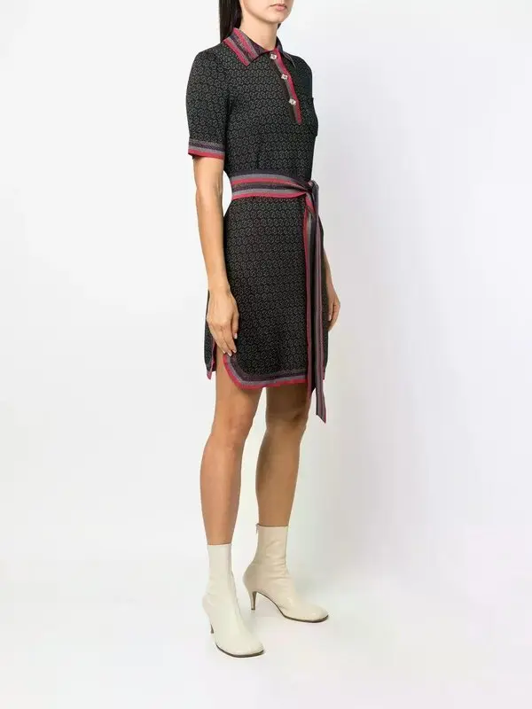 FERRAGAMO Monogram Tie-waist Knitted Dress