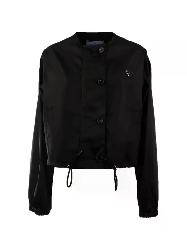 Prada Re-nylon Logo-plaque Jacket - Black