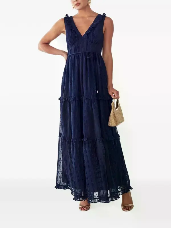 ST MRLO Ruffled Tiered Maxi Dress - Blue