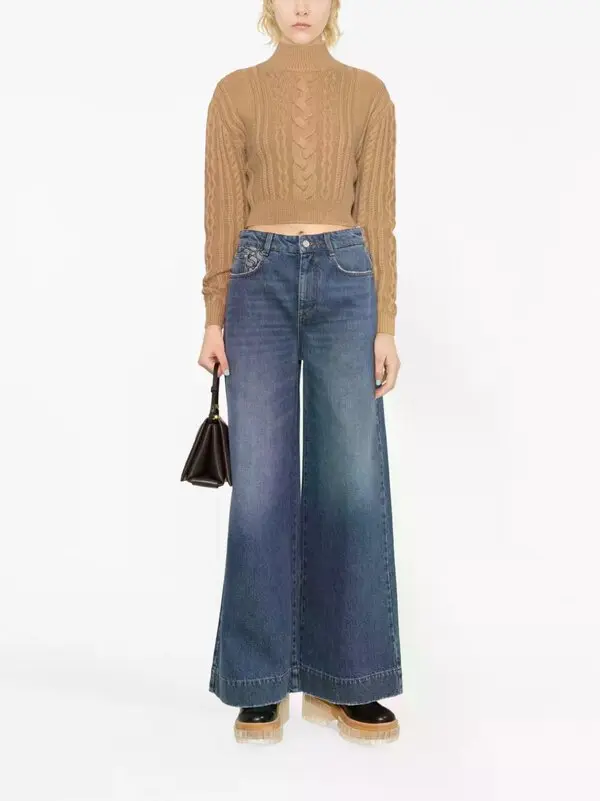 Stella McCartney Logo-print Wide-leg Jeans - Blue