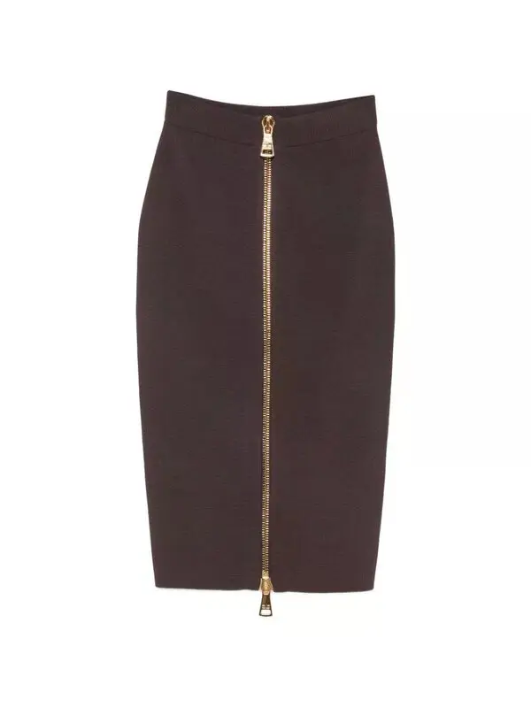 Elisabetta Franchi Front-zip Pencil Midi Skirt