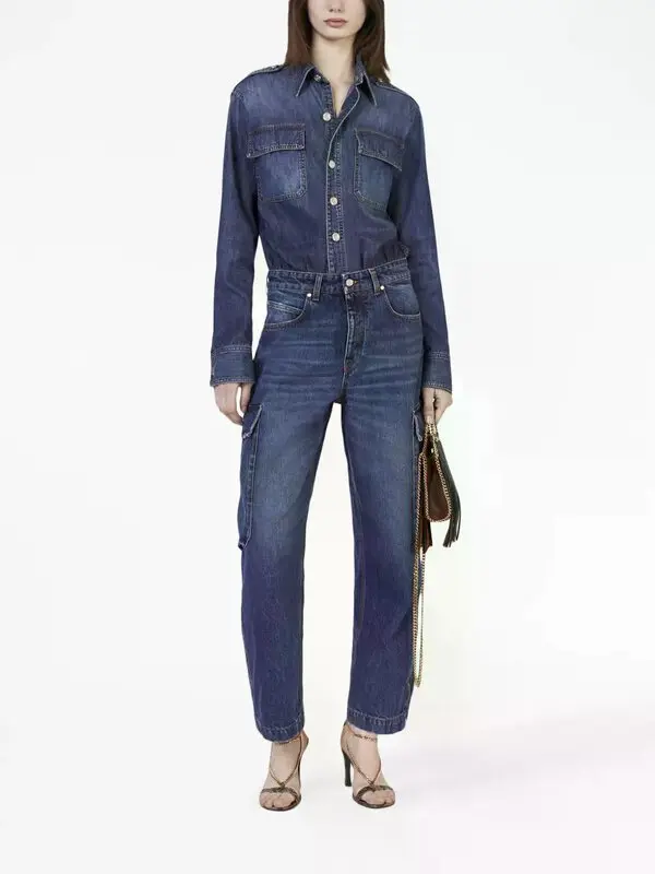 Stella McCartney Denim Cargo Jumpsuit - Blue