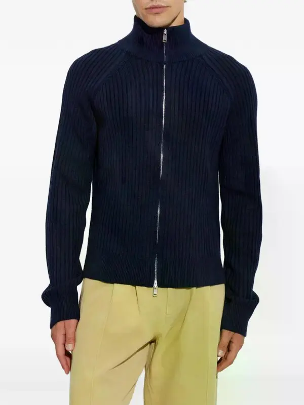 MARANT Ribbed-knit Zip-up Cardigan