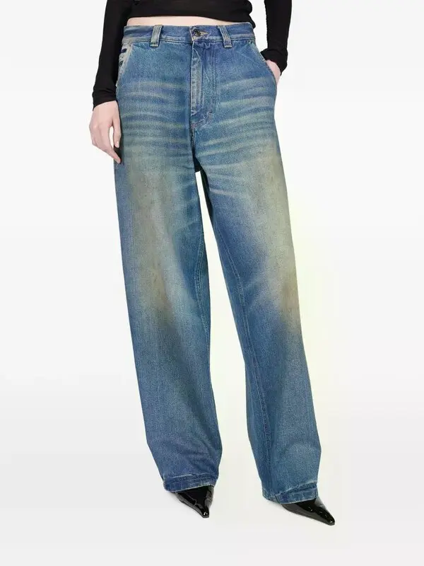 HAIKURE Faded-effect Wide-leg Jeans