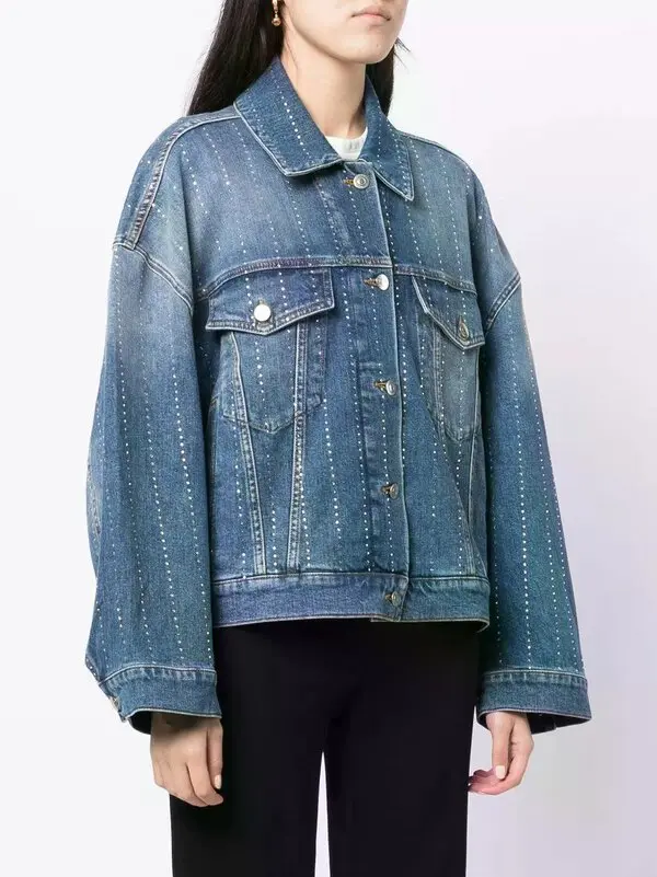 Stella McCartney Rhinestone-embellished Denim Jacket