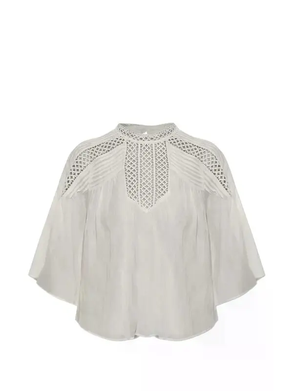 MARANT ETOILE Crochet-knit Pintuck Top - White