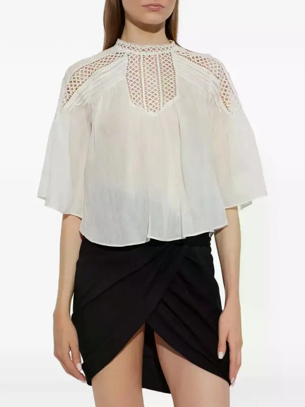 MARANT ETOILE Crochet-knit Pintuck Top