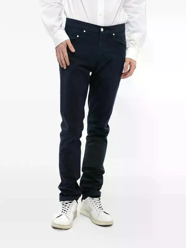Corneliani Suede-patch Chino Trousers - Blue