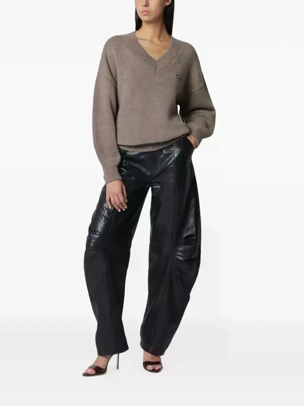 ROTATE BY BIRGER CHRISTENSEN V-neck Logo-patch Sweater