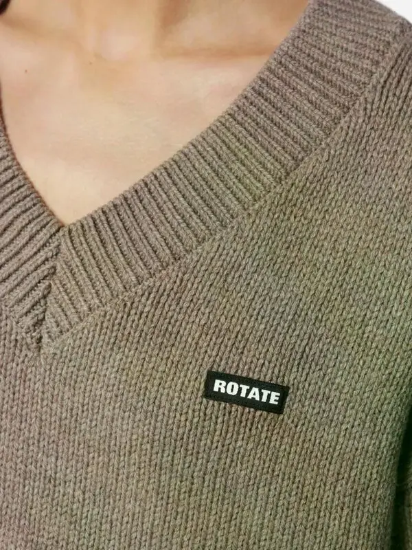ROTATE BY BIRGER CHRISTENSEN V-neck Logo-patch Sweater