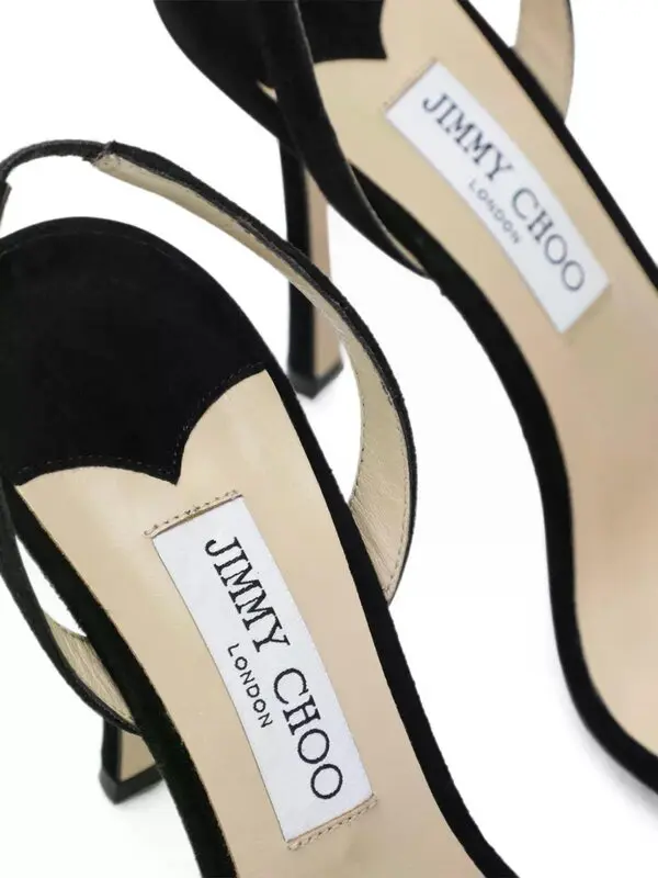 JIMMY CHOO Jenn 100 Suede Slingback Sandals