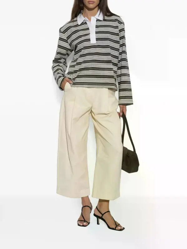 Rag & Bone Striped Long-sleeve Polo Shirt - Green