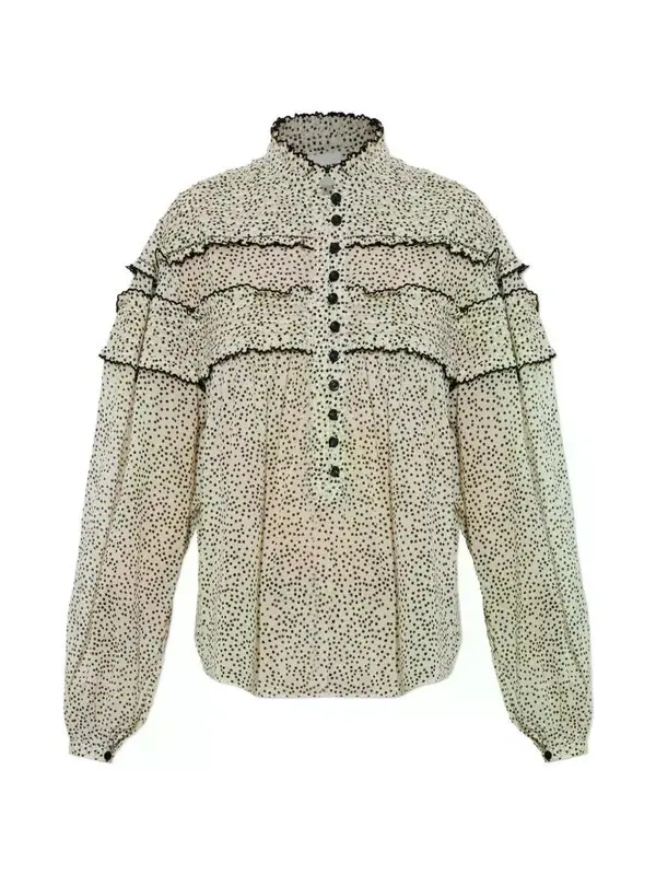 MARANT ETOILE Doane Ruffled Polka-dot Top