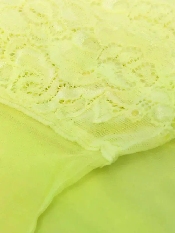 Versace Floral-lace Thigh-high Stockings - Yellow