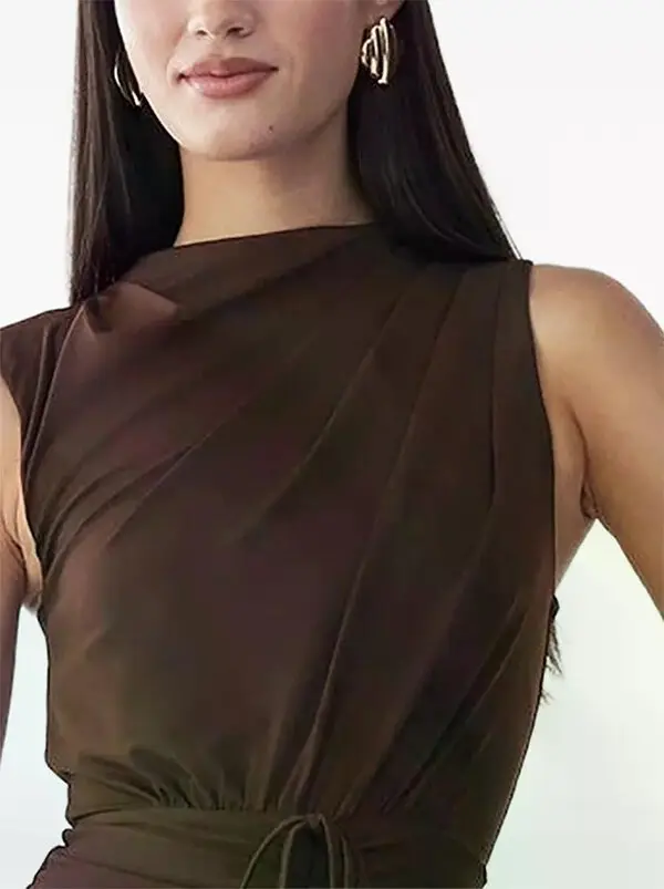BWLDR Ruched Sleeveless Maxi Dress