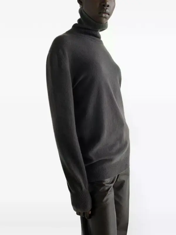 LEMAIRE Stand-collar Sweater In Cashmere - Grey
