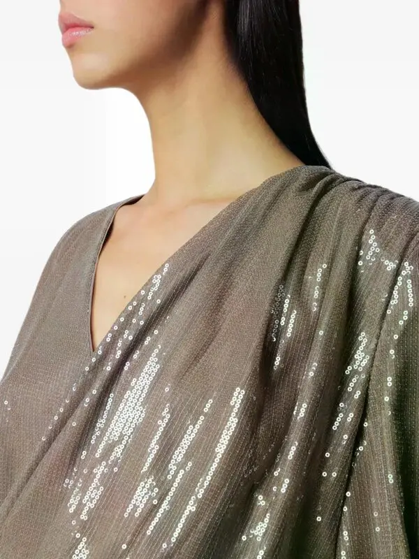 ROTATE BY BIRGER CHRISTENSEN Sequin-embellished Ruched Mini Dress