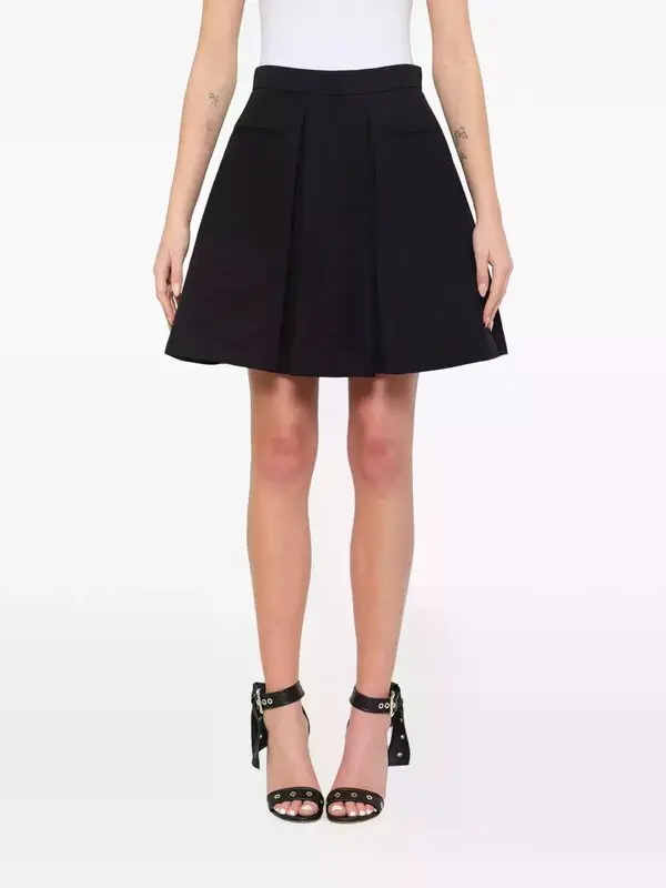 Alexander McQueen Pleated A-line Skirt - Black