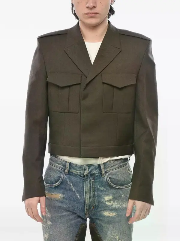 Givenchy Cropped Double-breasted Military Blazer - Brown