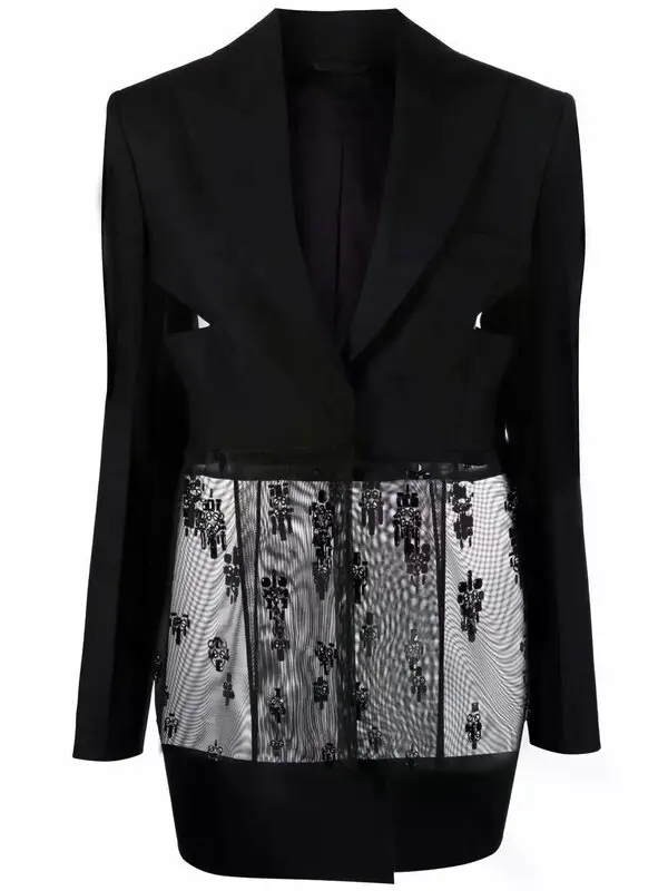 Givenchy Embellished-hem Tailored Blazer - Black