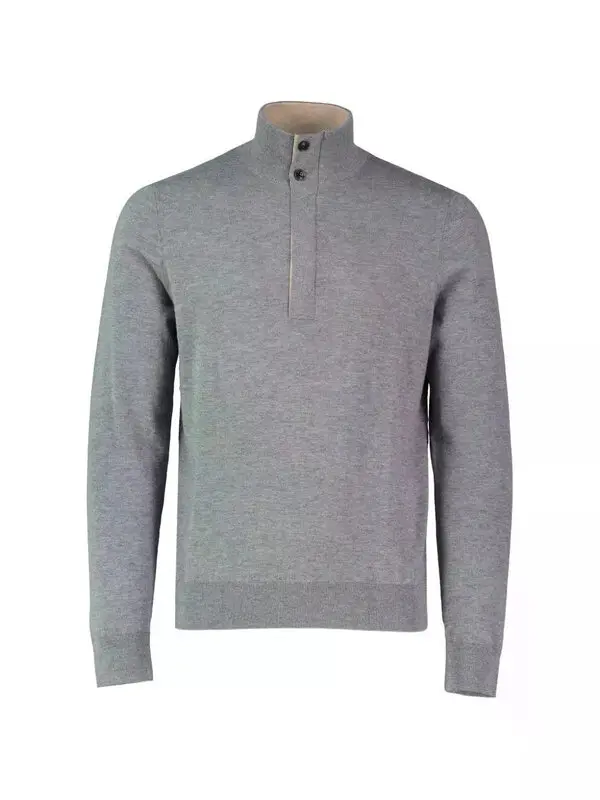 Pal Zileri Button-up High-neck Top - Grey