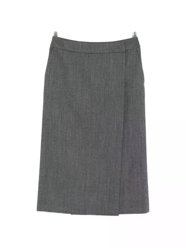 Ermanno Scervino Herringbone-pattern Wrap Midi Skirt