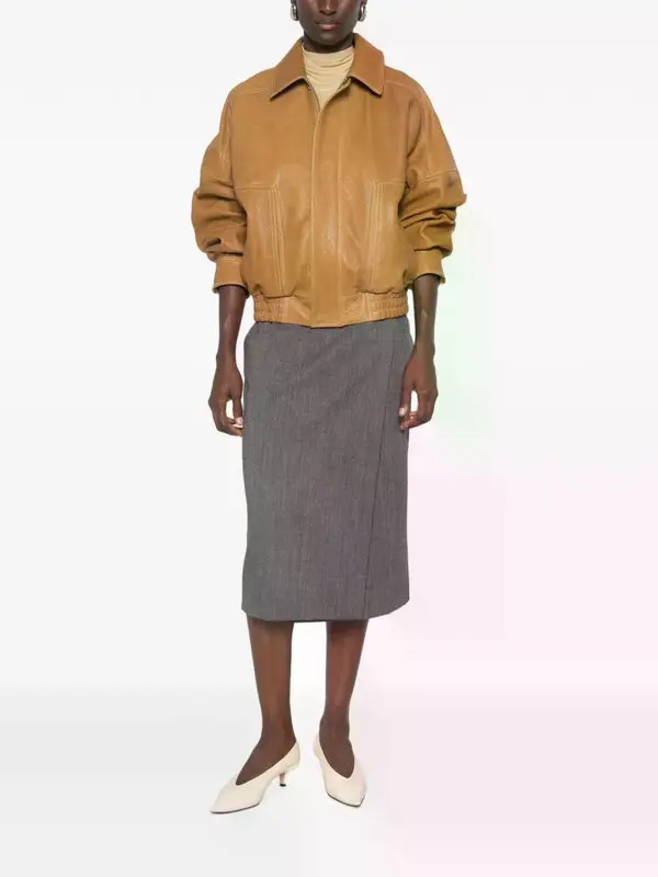 Ermanno Scervino Herringbone-pattern Wrap Midi Skirt